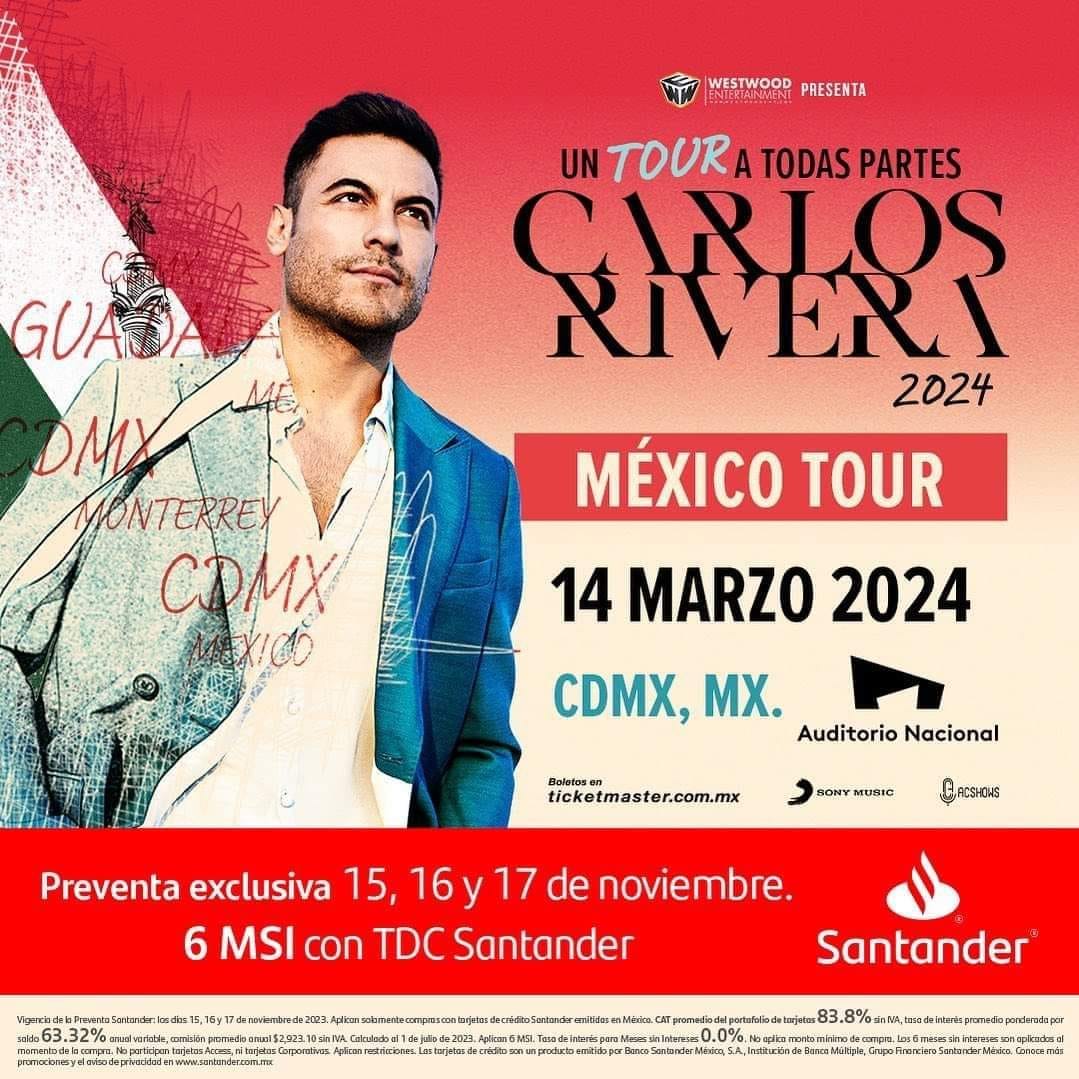El éxtasis musical de Carlos Rivera llega al Auditorio Nacional – RUIDO ...